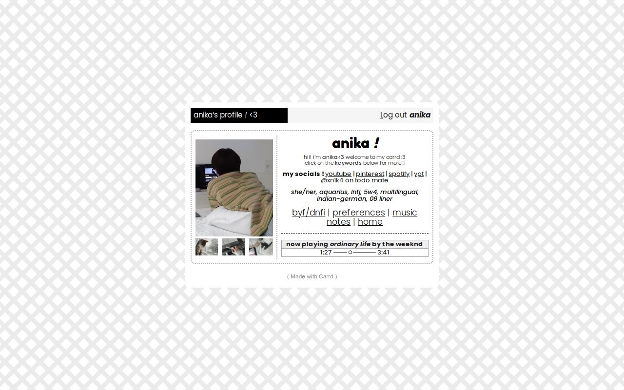 📹 anika’s carrd